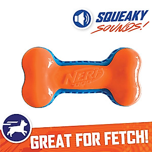 Nerf Dog 7in TPR EXO Squeak Bone - Blue/Orange