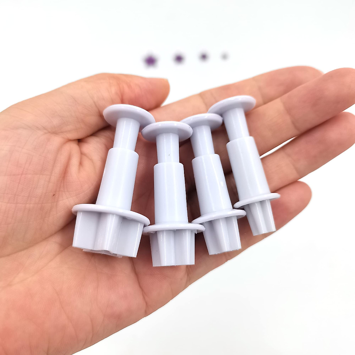 Gobaker 3D Star Fondant Plunger Cutter Set Sugarcraft Cake Cookies Cupcake Decorating Tool DIY Mold,Mini,4-Pack