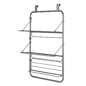 neatfreak 3-Tier Chrome Over-The-Door Drying Rack Home & Closet Organization, Metallic