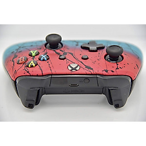 Hand Airbrushed Fade Custom Controller - Compatible with Xbox One (Matte Red & Teal)