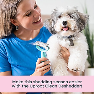 Uproot Clean Undercoat Rake for Dogs - Versatile Dematting Comb for Dogs, Cats & Bunnies - Dual-Sided 9 & 17 Blade Dog Deshedding Brush - Gentle & Effective Grooming Tool for All Coat Types