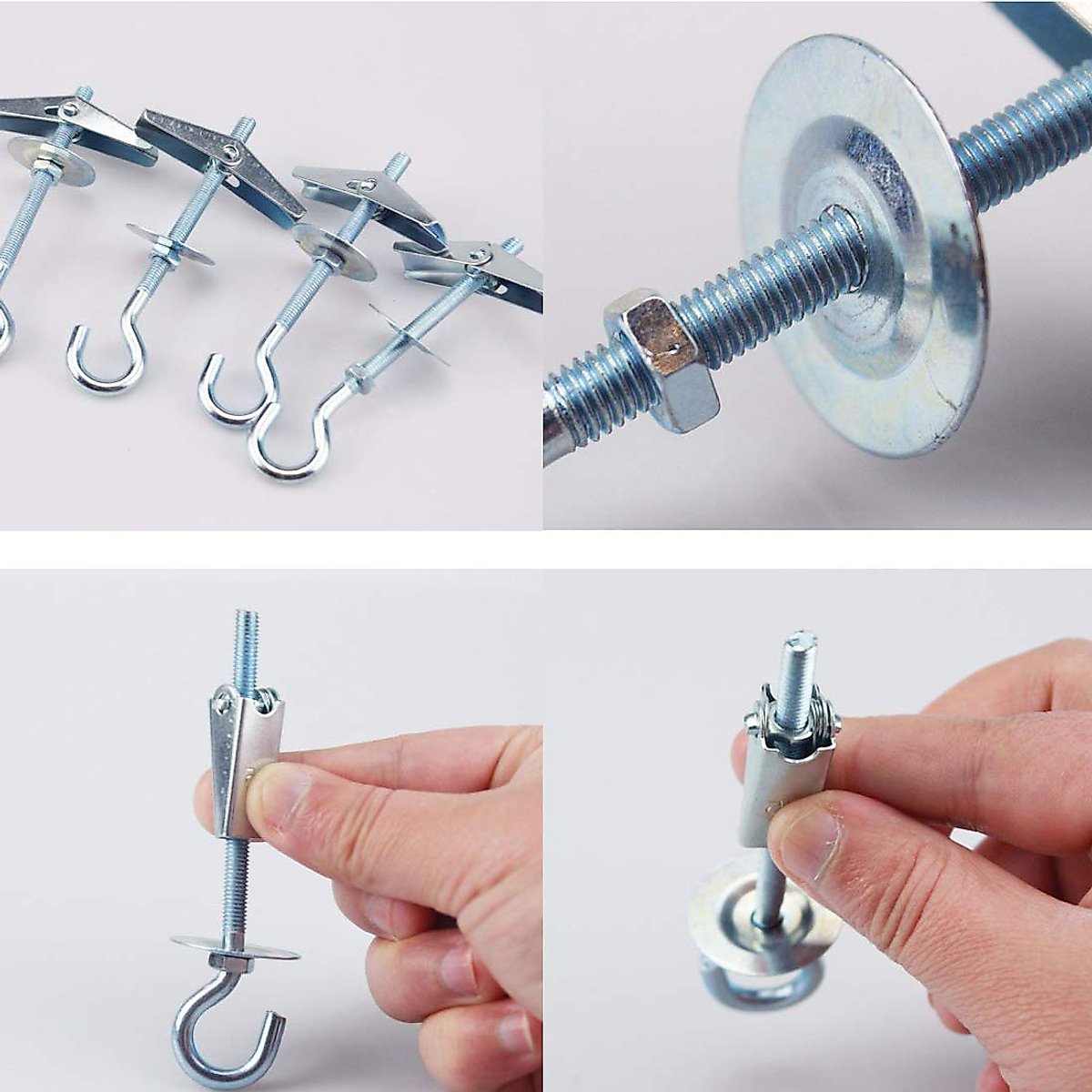 Lainrrew 8 Packs Ceiling Hooks, Ceiling Hooks for Hanging Plants, Swag Hooks Plant Hooks Toggle Hooks with Screws and Toggle Wings for Ceiling Installation Wall Fixing