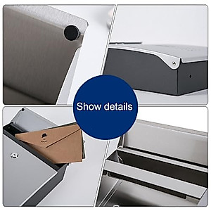 Mailbox Wall Mounted, Metal Post Box, Mailboxes for Outside, Package Delivery Boxes for Outside for Envelope, Letter, Outside, Home, Office Business (Color : Silver)