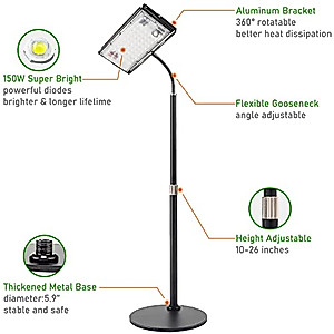 LBW Grow Light for Indoor Plants, Full Spectrum Desk LED Plant Light, Small Grow Lamp with On/Off Switch, Height Adjustable, Flexible Gooseneck, Ideal for Indoor Grow