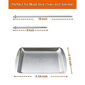 Al Pastor Skewer for Grill-Roasting Rack Stainless Steel Vertical Skewer Stand for Tacos Al Pastor, Shawarma, Kebabs, with 2 Size Skewers(8” &12”) for Smoker, Kamado Grill, Oven
