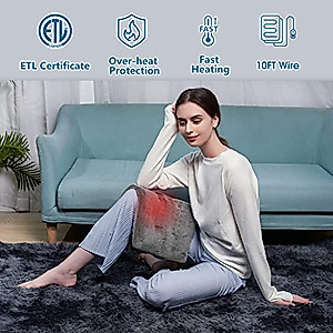 Tefici Weighted Heating Pad for Back Pain and Cramps-Fast Pain Relief-2 lbs Electric Heating Pad for Neck and Shoulders,12” X 24” XL Large Size Heat Pad with 3 Temperature Settings,2 Hours Auto-Off