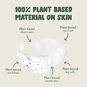 Eco by Naty Baby Diapers - Plant-Based Eco-Friendly Diapers, Great for Baby Sensitive Skin and Helps Prevent Leaking (Size 1, 100 Count)