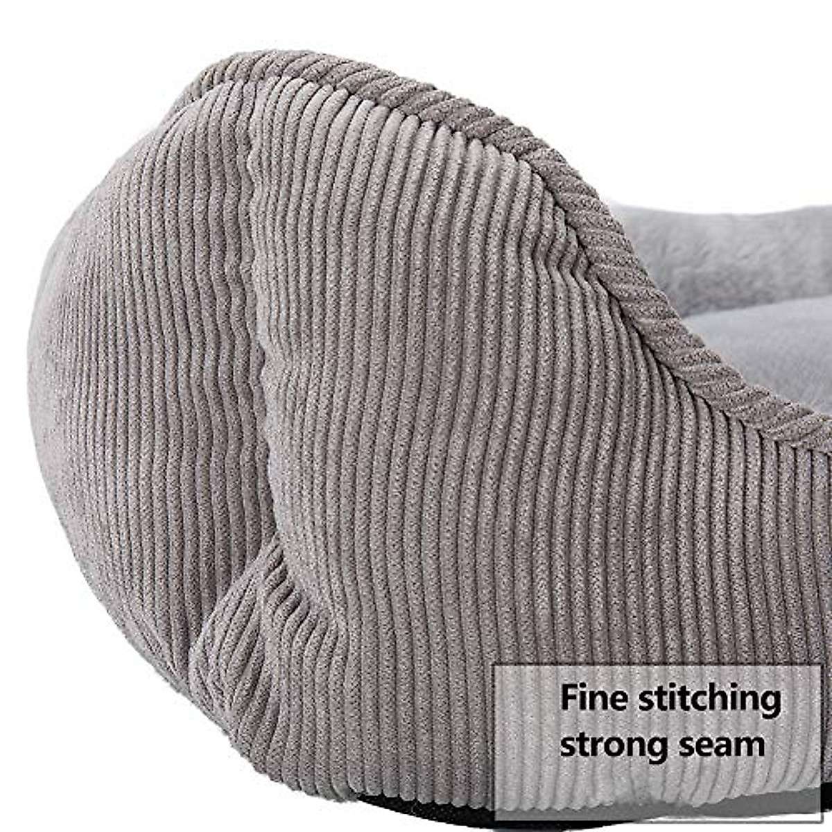 Hollypet Rectangle Plush Dog Cat Bed Self-Warming Pet Bed, Pure Gray