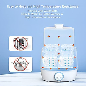 Breastmilk Storage Bags & Container Spout & Thickened Design with Large Capacity 8 OZ, 100 Count Storage Milk Bags for Easy Labeling, Space Saving & Pre-Sterilized Without BPA