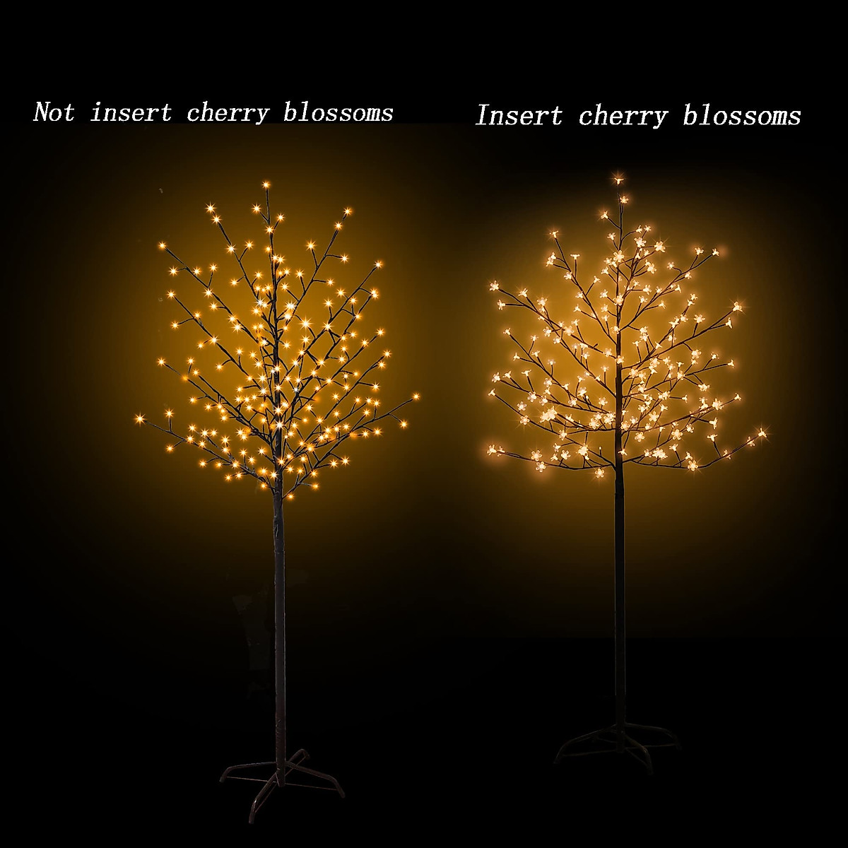 200 LED Cherry Blossom Tree Light 6 FT Lighted Up Tree Artificial Tree 8 Lighting Modes Waterproof for Indoor Home Spring Decoration (White)