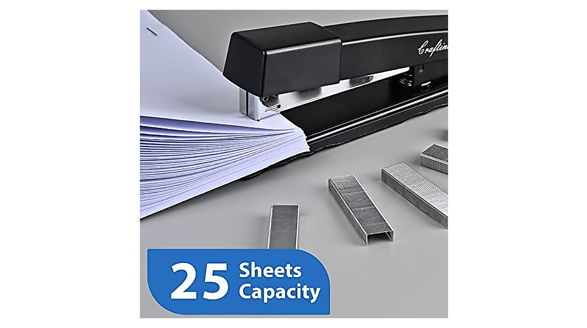 Craftinova Metal Desktop Stapler - Durable 25-Sheet Capacity