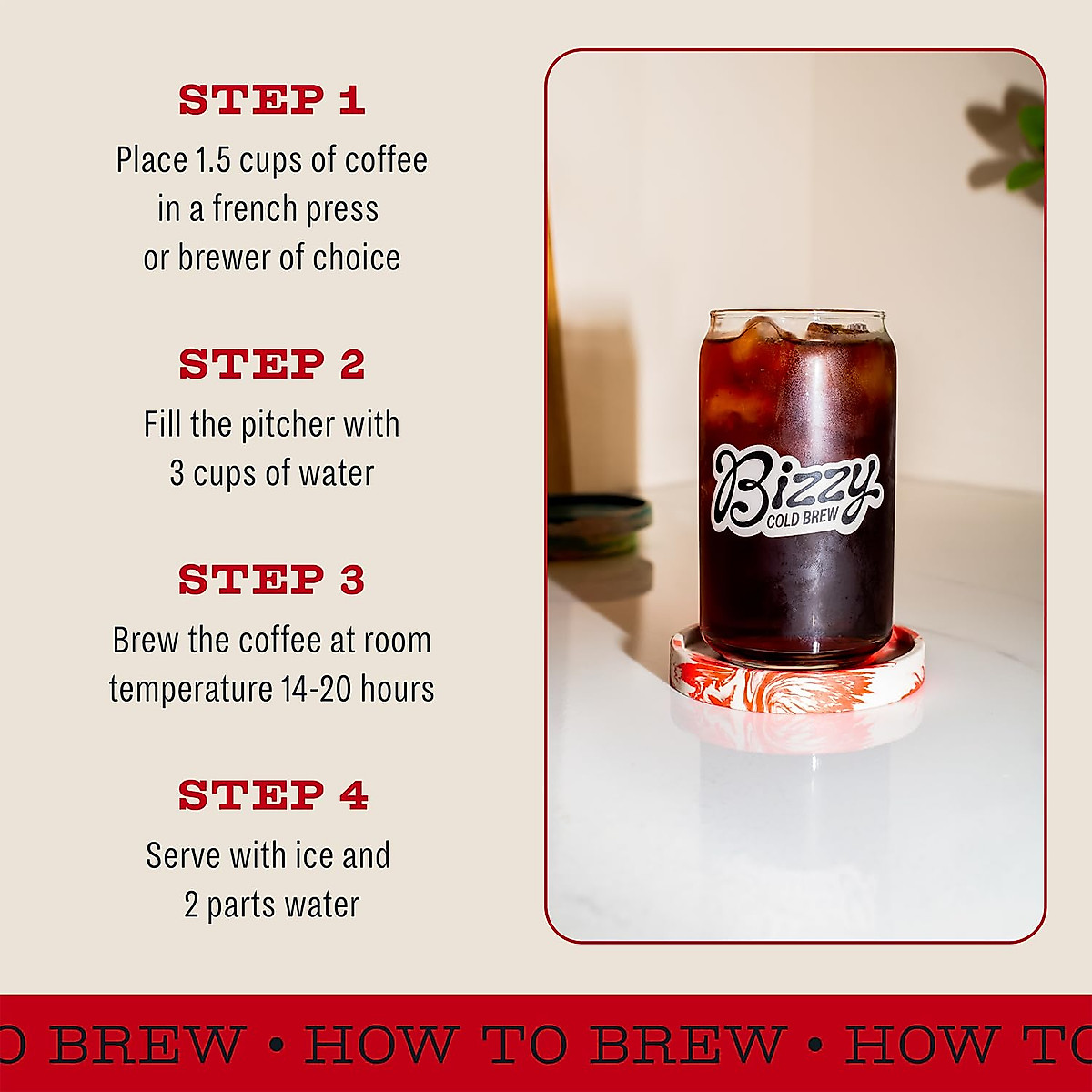 Bizzy Organic Cold Brew Coffee | Bundle | Coarse Ground Coffee | Smooth & Sweet 1 LB + Breakfast Blend 1 LB | 2 Pack