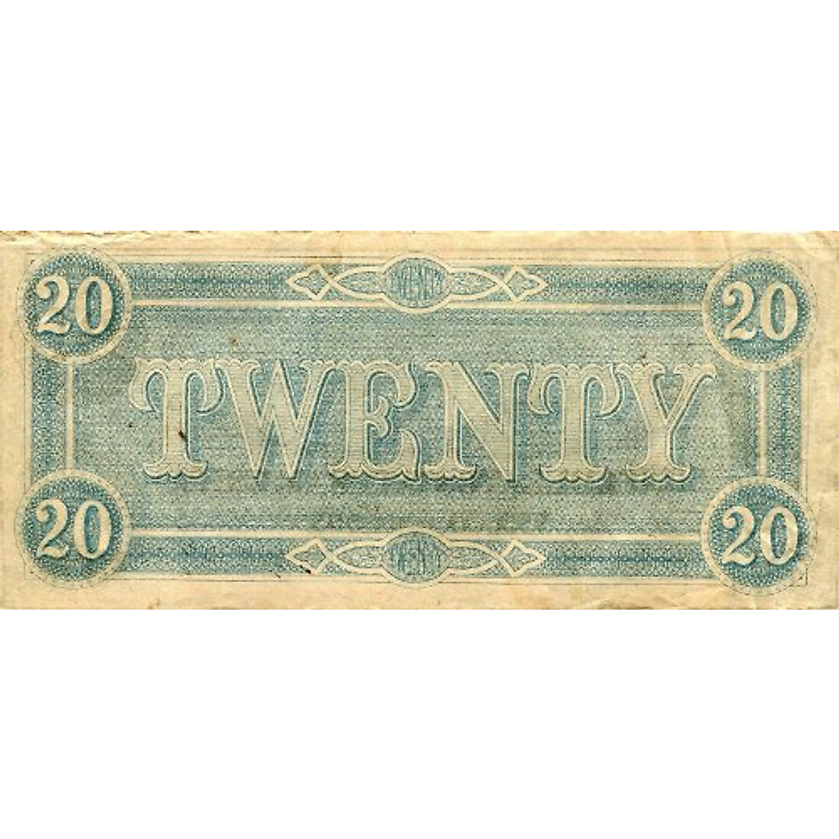 1864 Confederate States of America $20 Note from Richmond Slightly Used (VF/XF)