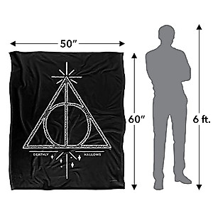 Harry Potter Deathly Hallows Line Art Officially Licensed Silky Touch Super Soft Throw Blanket 50" x 60"