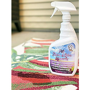 Pet Stain & Odor Miracle - Enzyme Cleaner for Dog Urine Cat Pee Feces Vomit, Enzymatic Solution Cleans Carpet Rug Car Upholstery Couch Mattress Furniture, Natural Eliminator (S/M 32FL OZ)