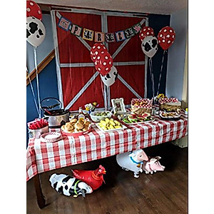 Borang Pack of 6 Walking Animal Balloons Farm Animal Balloon Birthday Party BBQ Party Décor(Pony,Duck,Rooster,Cow,Pig,Sheep)