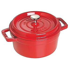 STAUB 1004228 Cast Iron Cocotte, Cherry, 30 cm