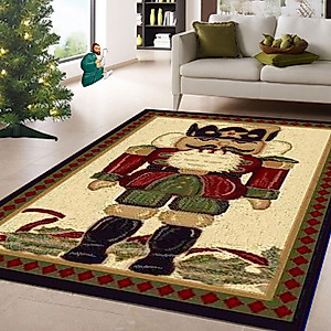 PR Christmas Rug Holiday Décor Area Rug 3ft4in X 4ft6in (Nutcracker)