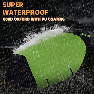 Riding Lawn Mower Cover with Bagger Attachment,Waterproof Heavy Duty Fits Up to 54”Mower Decks,600D Polyester Oxford UV and Water Resistant,Windproof Buckle Strapping Designed