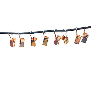 Hyamass 50pcs Metal Hook Clips Hanging Curtain Clip Hanger Wire Holder Home Decoration, Photos, Art Craft Display (Copper Gold)