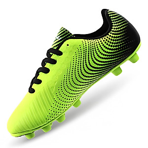 Vizari Stealth FG Soccer Shoes | Firm Ground Outdoor Soccer Shoes for Boys and Girls | Lightweight and Easy to wear Youth Outdoor Soccer Cleats | Green/Black | Little Kid