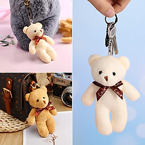 Skylety 24 Pcs 4.7 Inch Mini Bear Toy Tiny Bears Doll Bulk Multicolor Soft Plush Stuffed Animals Small Bears for Keychain DIY Craft Baby Shower Birthday Valentine's Day Gifts