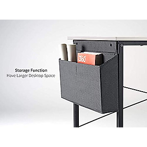 Cubiker Computer Desk 47 inch Home Office Writing Study Desk, Modern Simple Style Laptop Table with Storage Bag, White