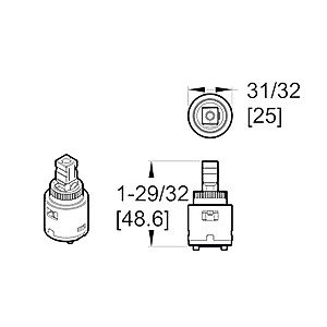 Pfister 9740740 Avalon/Treviso 26/529 Series 25mm Cartridge Sub Assembly
