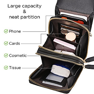 Women Crossbody Wallet Purse with Phone Holder Lightweight Touch Screen Bag Purse PU Leather RFID Blocking Purse