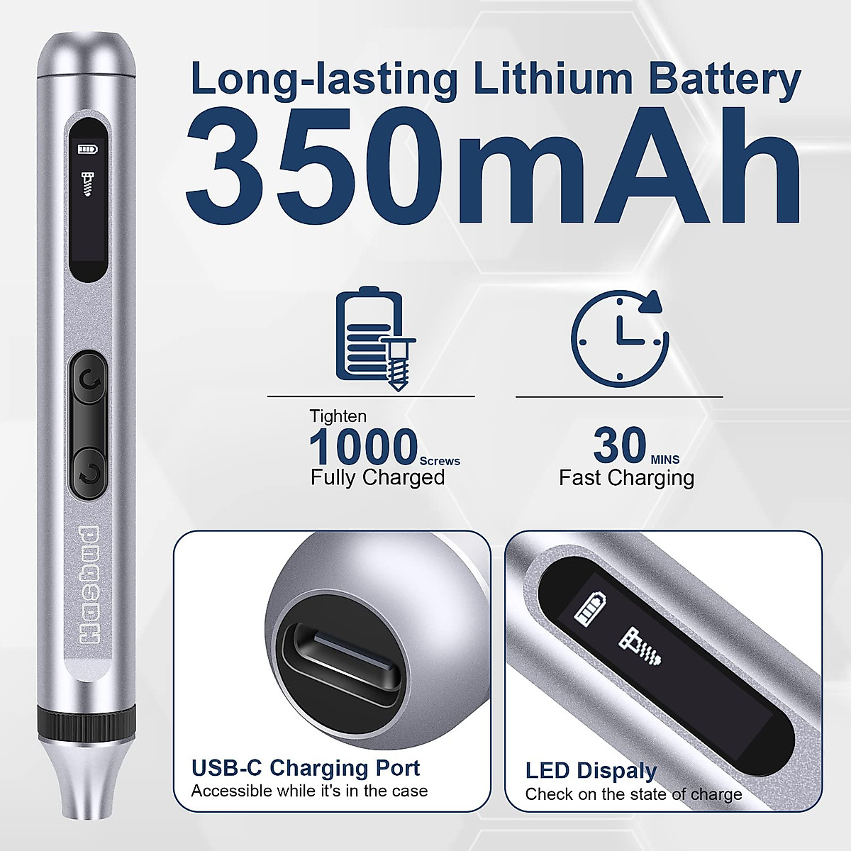 Mini Electric Screwdriver Kit, Precision Electric Automatic Screwdriver Cordless Set with 48 Magnetic Precision Bits, Rechargeable Portable Repair Tool Kit for Phone Camera Laptop Watch