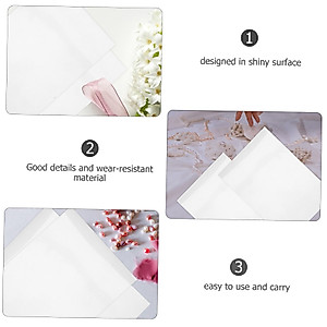 VILLCASE 20 Sheets Sheet Paper Film Glitter Holographic Overlay Paper Construction Papers Cold Lamination Film Printing Paper White Pvc Self-adhesive A4 Fully Transparent Decorative Paper