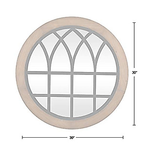 FirsTime & Co. Covington Farmhouse Black Arch Mirror, American Crafted, Rustic Brown, 30 x 1.1 x 30 ,