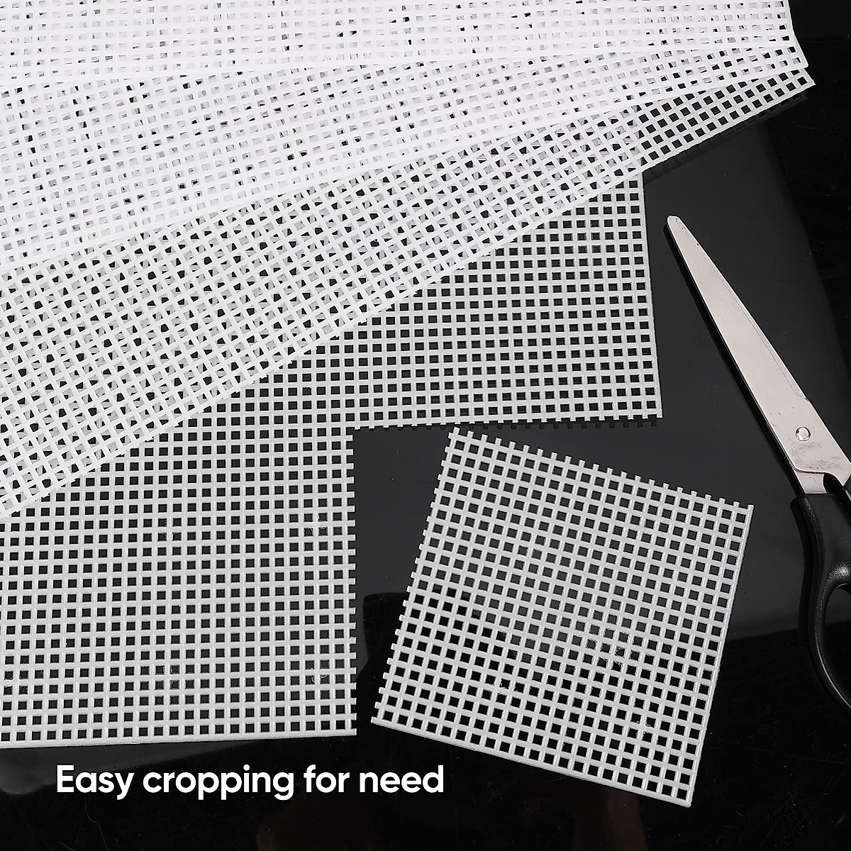 Pllieay 15 Pieces 7 Count Plastic Mesh Canvas Sheets for Embroidery, Acrylic Yarn Crafting, Knit and Crochet Projects (10 x 13 inch, White)