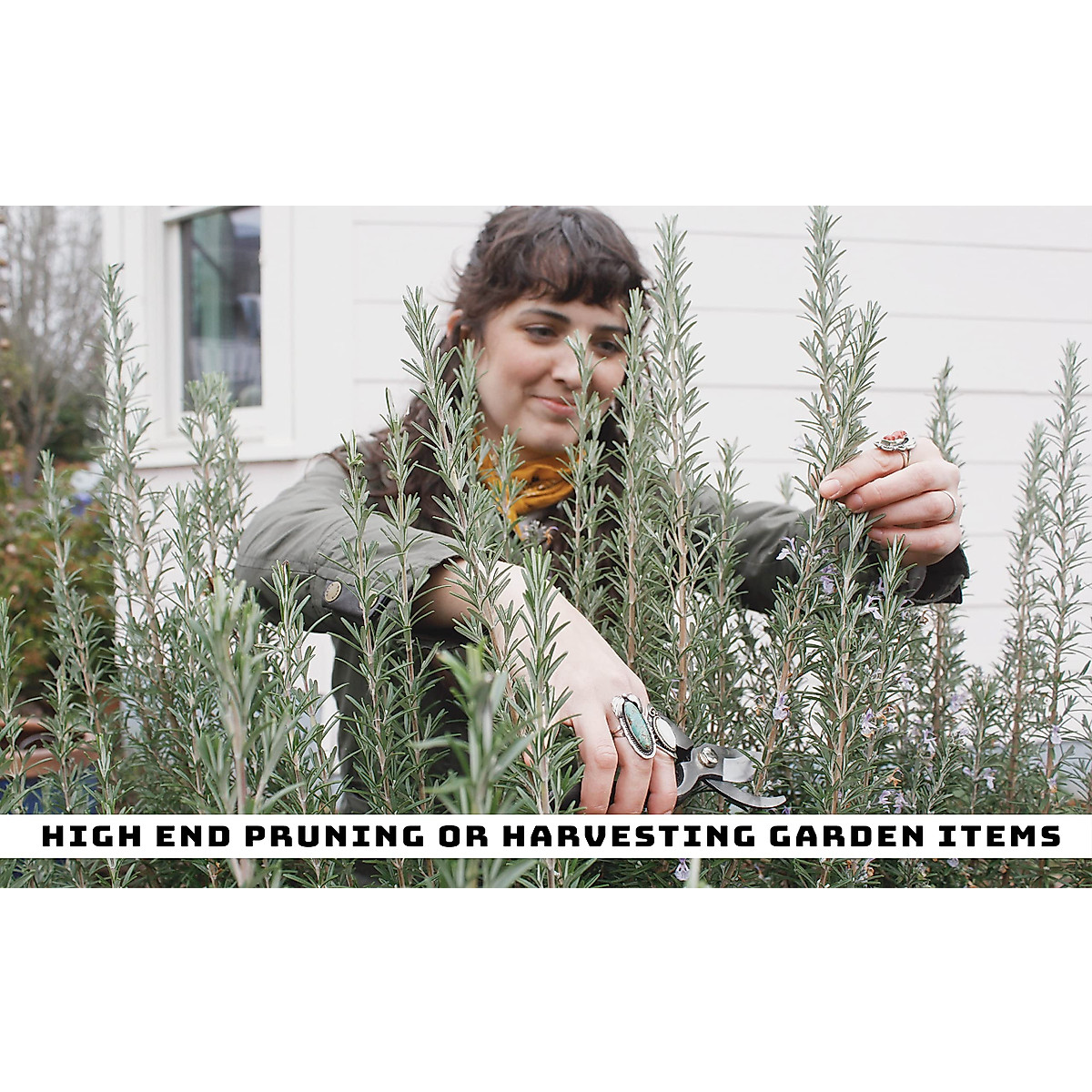 Skyhaven Harvest Bypass Pruning Shears 8 Inch Japanese-style Forged Carbon Steel Garden Scissors, Gardening Tools Hand Pruner with Ergonomic Handle.