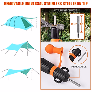 Telescoping Tarp Poles, CAMULAND Tent Poles for Tarp Camping Gear Accessories Stakes Hammock Rain Fly Adjustable Lightweight Aluminum Set of 34.5" - 110.2" Hiking, Awning/Outdoor with Carry Bag