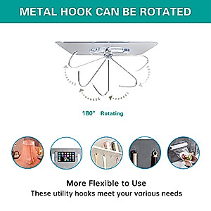 Gartmost These Sticky Wall Hooks are Transparent and Thick, Could Hang 44lbs/20kg Max. They are Waterproof, Oilproof and Seamless, Suitable for Kitchens, Restrooms, Bathrooms and More