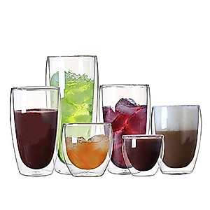 Glass Coffee Mugs, Double Wall Insulated Thermal Cups Drinking Glasses For Tea/Coffee/Latte/Cappucino/Cafe/Milk (650ML/22oz)