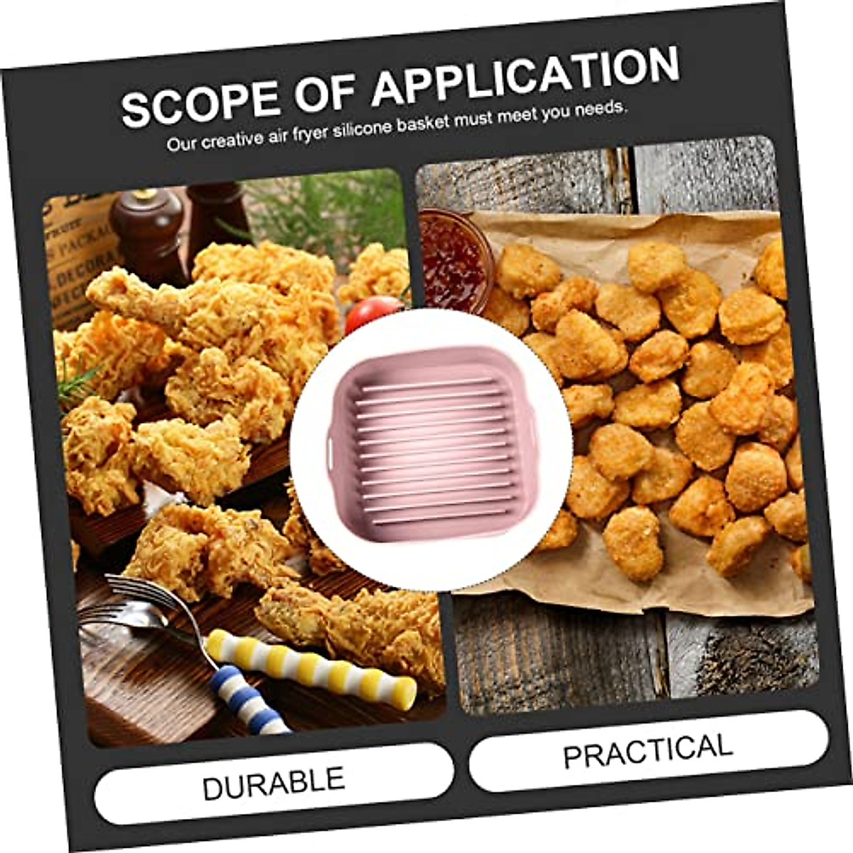 OSALADI Fryer Pad Air Fryer Cake Pan Air Fryer Silicone Pad Airfryer Parchment Paper Oven Baking Pan Air Fryer Toaster Oven Non Stick Oven Dish Air Fryer Grill Pan Silicone Steamer Pan