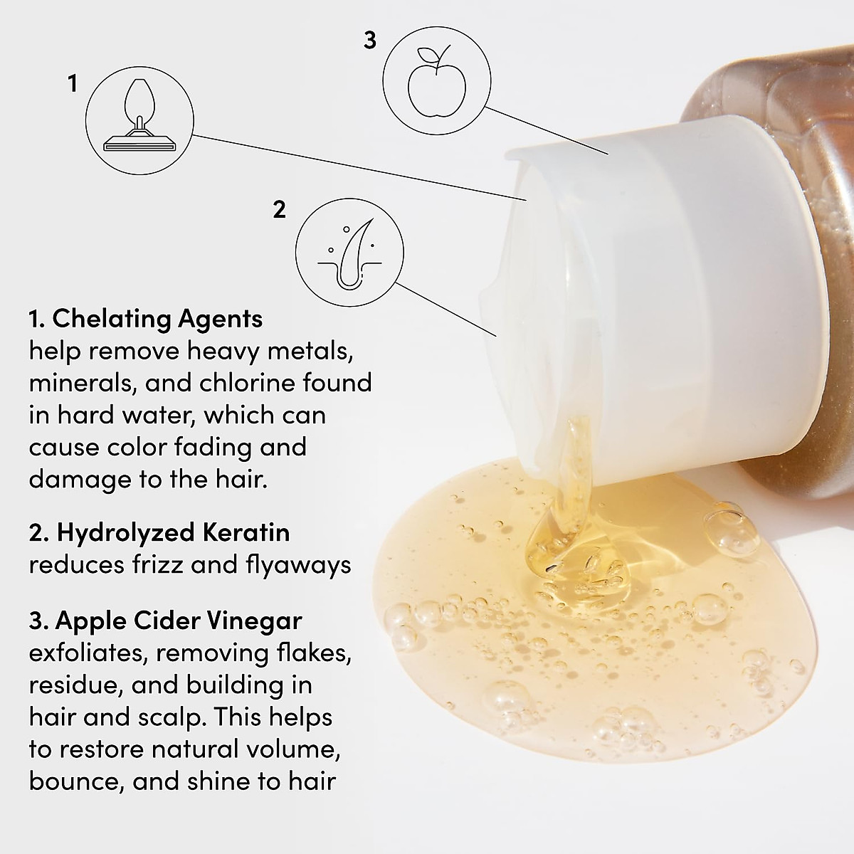 OUAI Detox Shampoo Travel Size - Clarifying Shampoo for Build Up, Dirt, Oil, Product and Hard Water - Apple Cider Vinegar & Keratin for Clean, Refreshed Hair - Sulfate-Free Hair Care (3 oz)