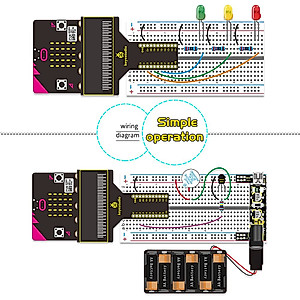 KEYESTUDIO Basic Starter Kit for Microbit V2.2 V1.5 (Not Included), with 35 Projects Tutorial, i2c LCD, 5V Relay, LED Matrix, Breadboard Components Great for STEM Programming Education