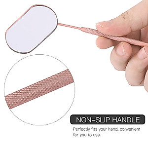 Pretty memory Lash Mirror, 2.2Inches Stainless Steel Makeup Eyelash Mirror, Eyelash Extensions Accessories Supplies, Lash Tech Must Haves (Rose Gold)