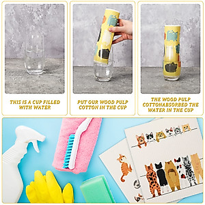 Whaline 6 Pack Cat Dishcloths Reusable Washable Mixed Cat Swedish Towels Cotton Absorbent Cleaning Cloth Hand Towels Decoration for Kitchen Towel Home Clean Bathroom Office Kitchen Gifts