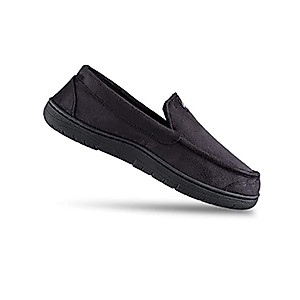 Dickies Men's Venetian Slipper, Black Microsuede, Large