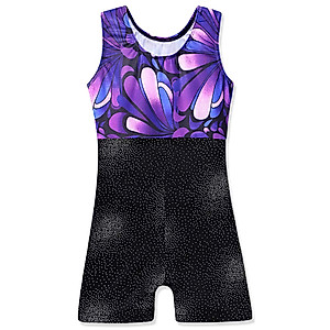 HOZIY Purple Gymnastics Leotards for Girls Sparkly Size 7-8 Years Old Biketards