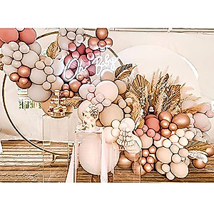DIY Boho Balloon Garland Arch Kit 147Pcs Double Stuffed Balloon Garland Kit Supplies Retro Dusty Pink Cream Peach Chrome Rose Gold Balloons for Baby&Bridal Shower, Birthday Wedding,Anniversary Party