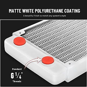 360mm Water Cooling Radiators, 12 Pipe Heat Exchanger Radiators, Copper Computer Radiators for PC CPU Computer Water Cool System, G1/4 Thread, Easy Installation, White