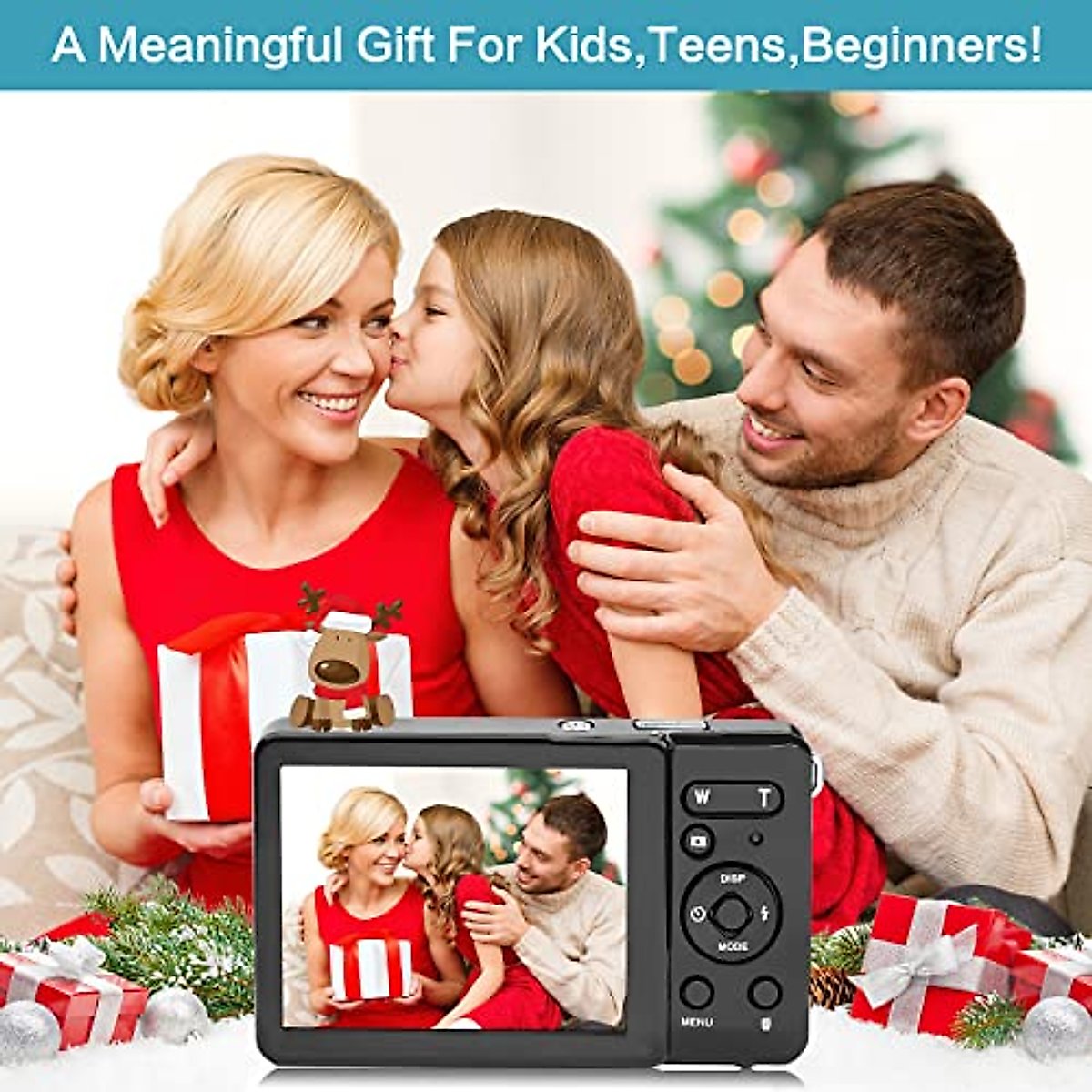 Digital Camera for Photography, FHD 1080P 20MP Point and Shoot Camera with 2.8" TFT LCD, Compact Rechargeable Vlogging Cameras for Kids,Beginner,Students,Teens,Elders (Red)