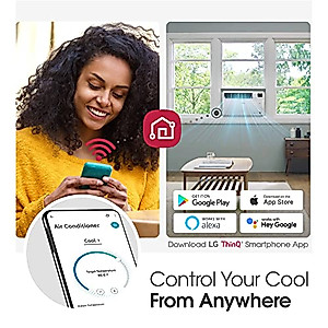 LG 10000 BTU Window Air Conditioners [2023 New] Dual Inverter Remote WiFi Enabled App Ultra-Quite Washable Filter Cools 450 Sq.Ft AC Unit air conditioner Easy Install White LW1022FVSM