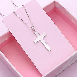DAOCHONG S925 Sterling Silver Cross Communion Baptism Easter Pendant Necklace for Women Men Teen Jewelry