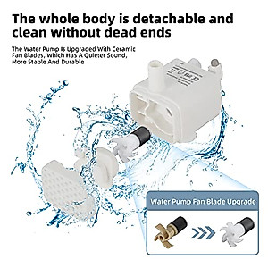 Water Pump For Cat Water Fountain, NAYELF Replacement Pump for Pet Water Fountain for Cat Inside with Smart Power-off Indicator Light 5V Low-energy Ultra-quiet